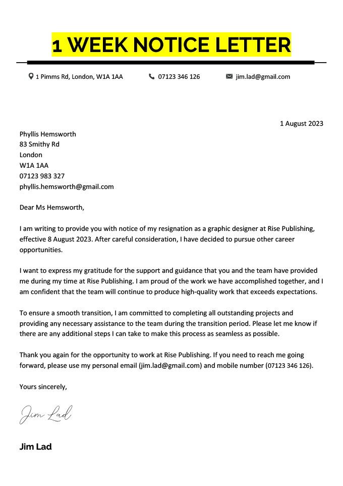 Resignation Letter Template Uk Imate Effectively Infoupdate