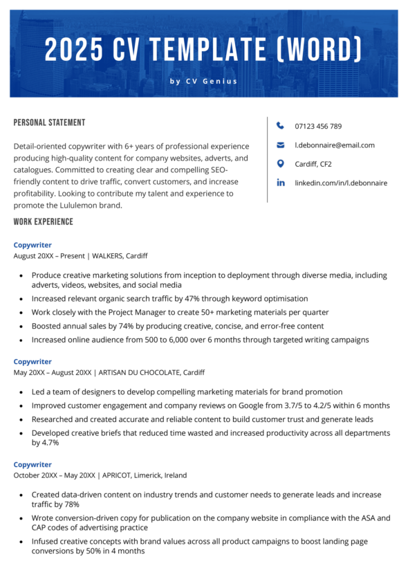 17 Free Downloadable CV Templates for Microsoft Word