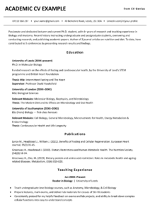 Academic CV Template, Examples, and How to Write
