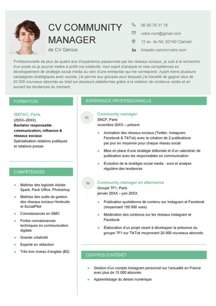 CV communication - Modèle et exemple CV communication - Modèle et exemple