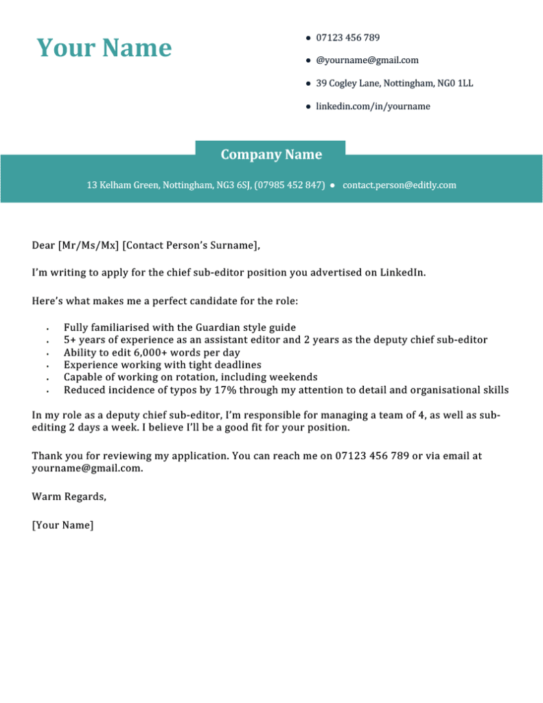 Short Cover Letter Examples (Template + Tips)
