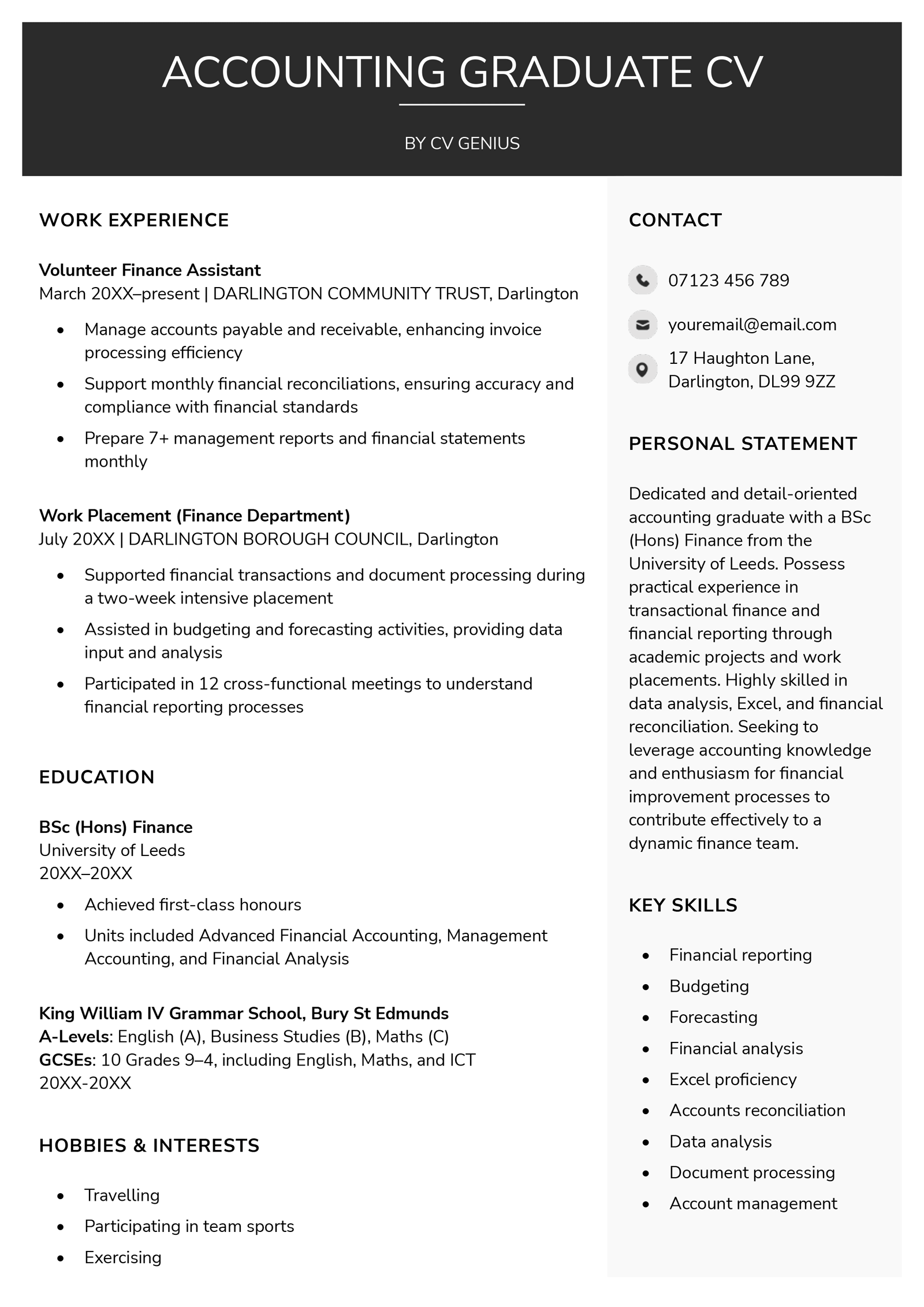 9 Graduate CV Examples, Template, and Writing Tips
