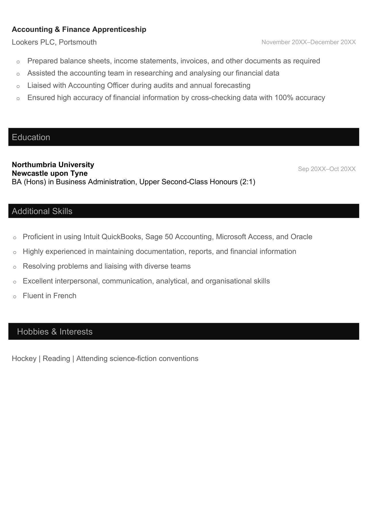 Accounts Assistant CV Example & Writing Guide for 2024 Accounts Assistant CV Example & Writing Guide for 2024