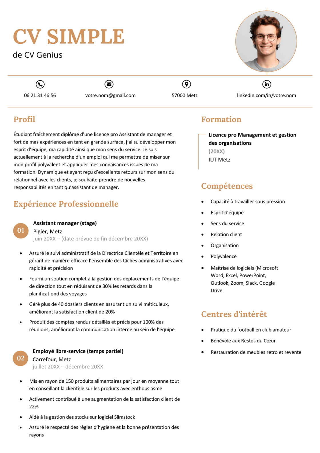 CV simple - Modèles, exemples, et conseils d'optimisation