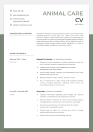 Animal Care CV Example 18 Skills For Your CV Animal Care CV Example 18 Skills For Your CV