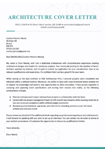 Architecture Cover letter - Examples & How to Write