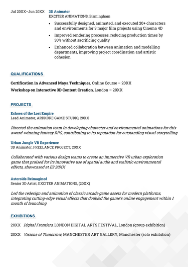 Artist CV Example, Template, & Writing Guide