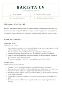 Barista CV: Example + Expert Writing Tips