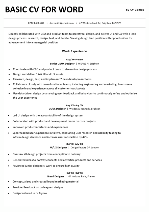 17 Free Downloadable CV Templates for Microsoft Word