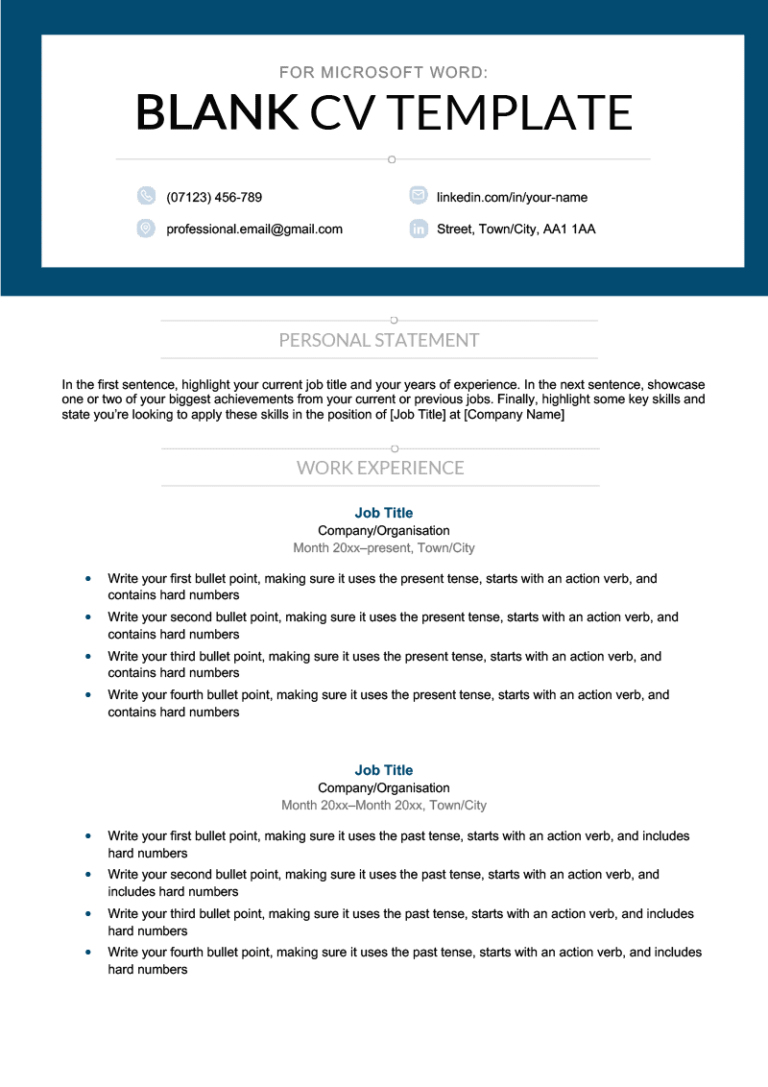 Download Your Free CV Template for Word Now (39+ Options)