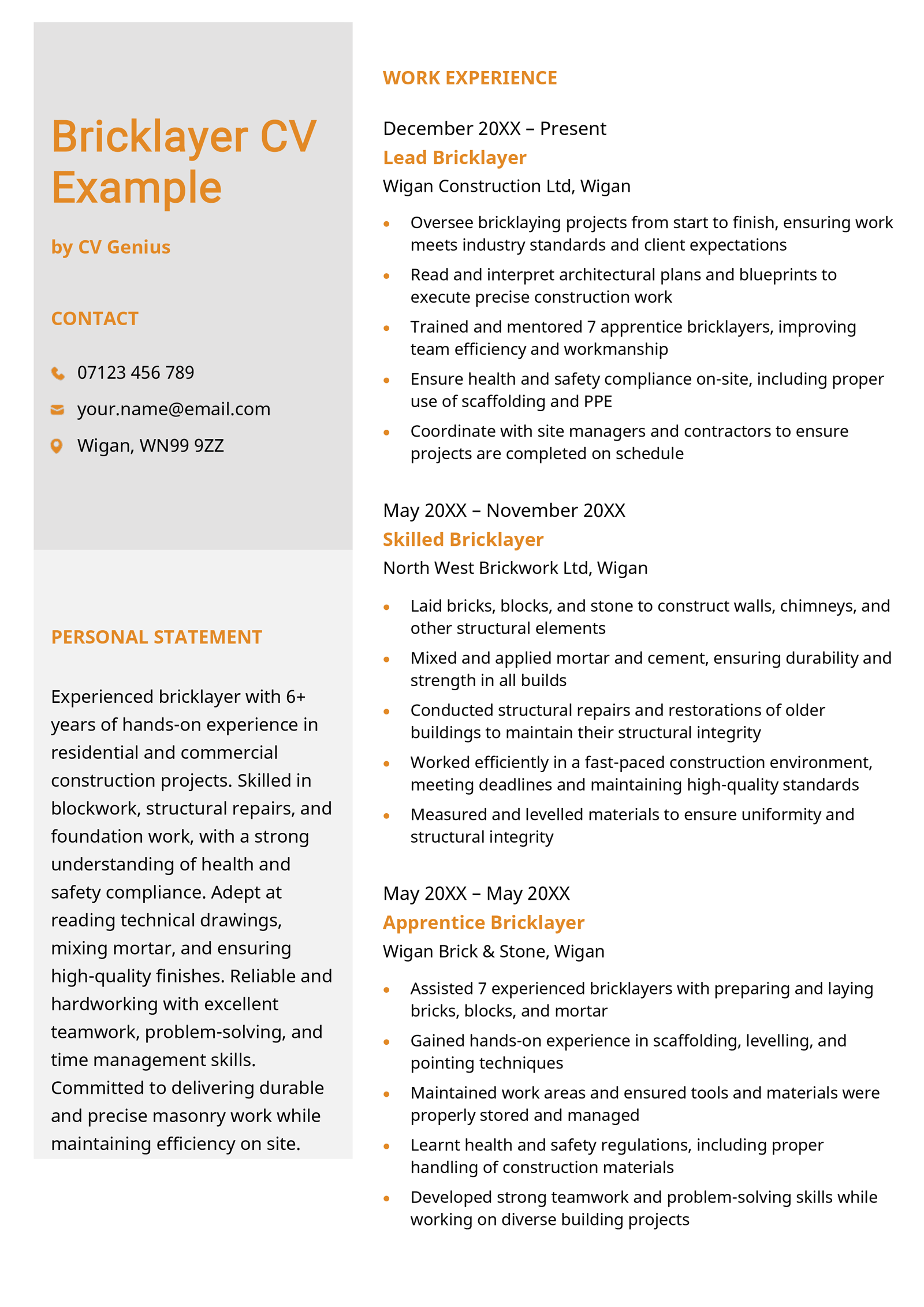 5 Labourer CV Examples & Writing Tips