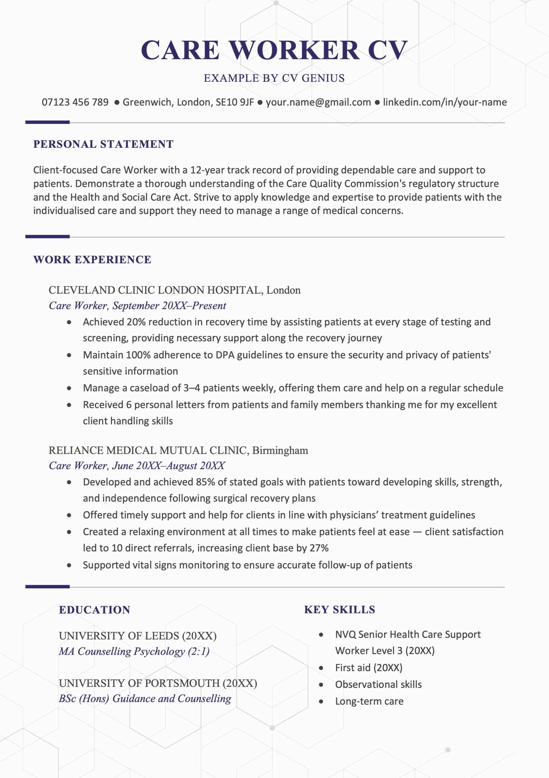 Care Worker CV Example & Writing Tips for 2025