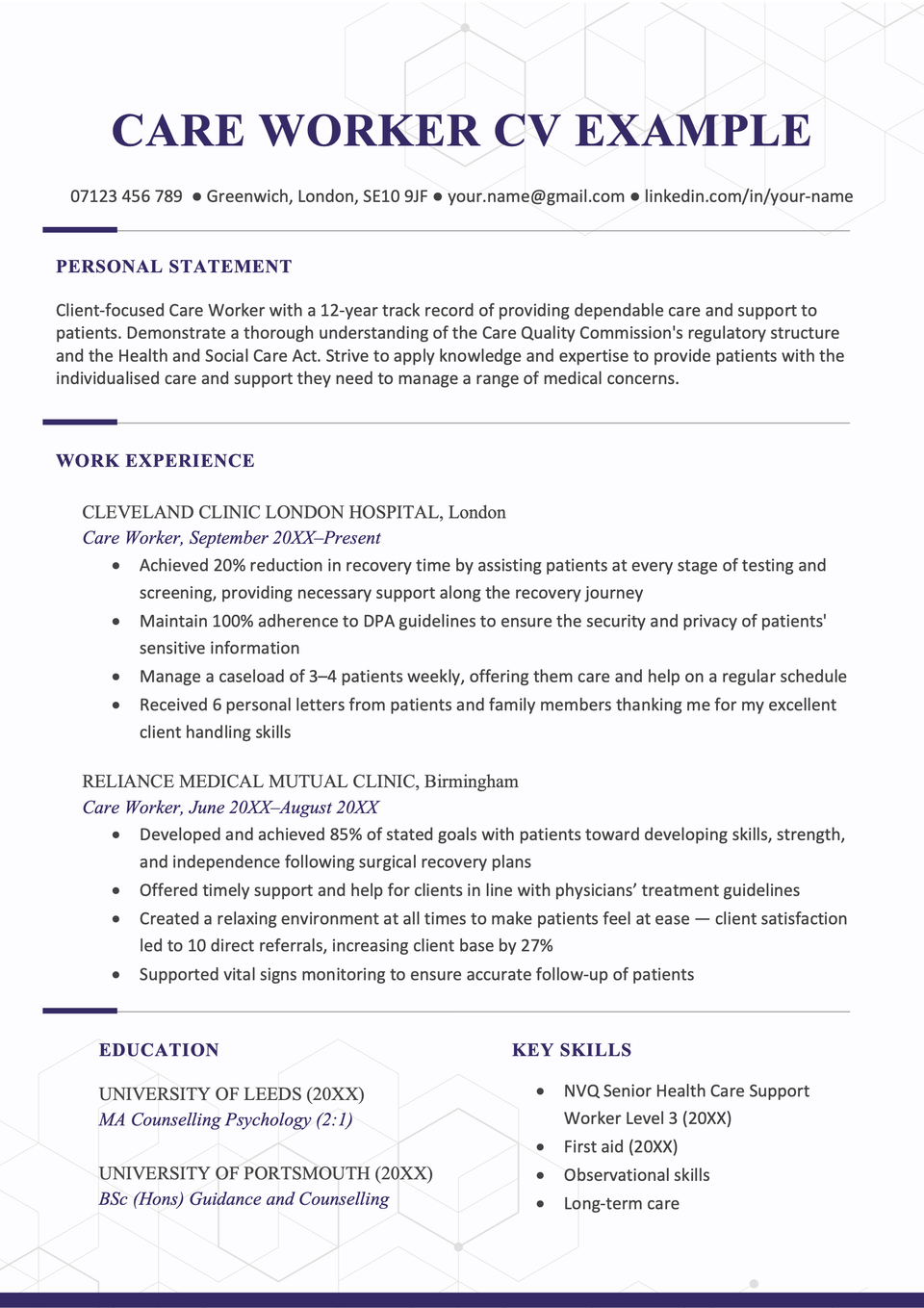 Care Worker CV Example & Writing Tips for 2024