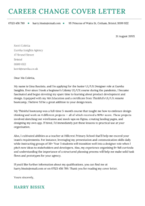 Career Change Cover Letter - Examples, Template, & Advice
