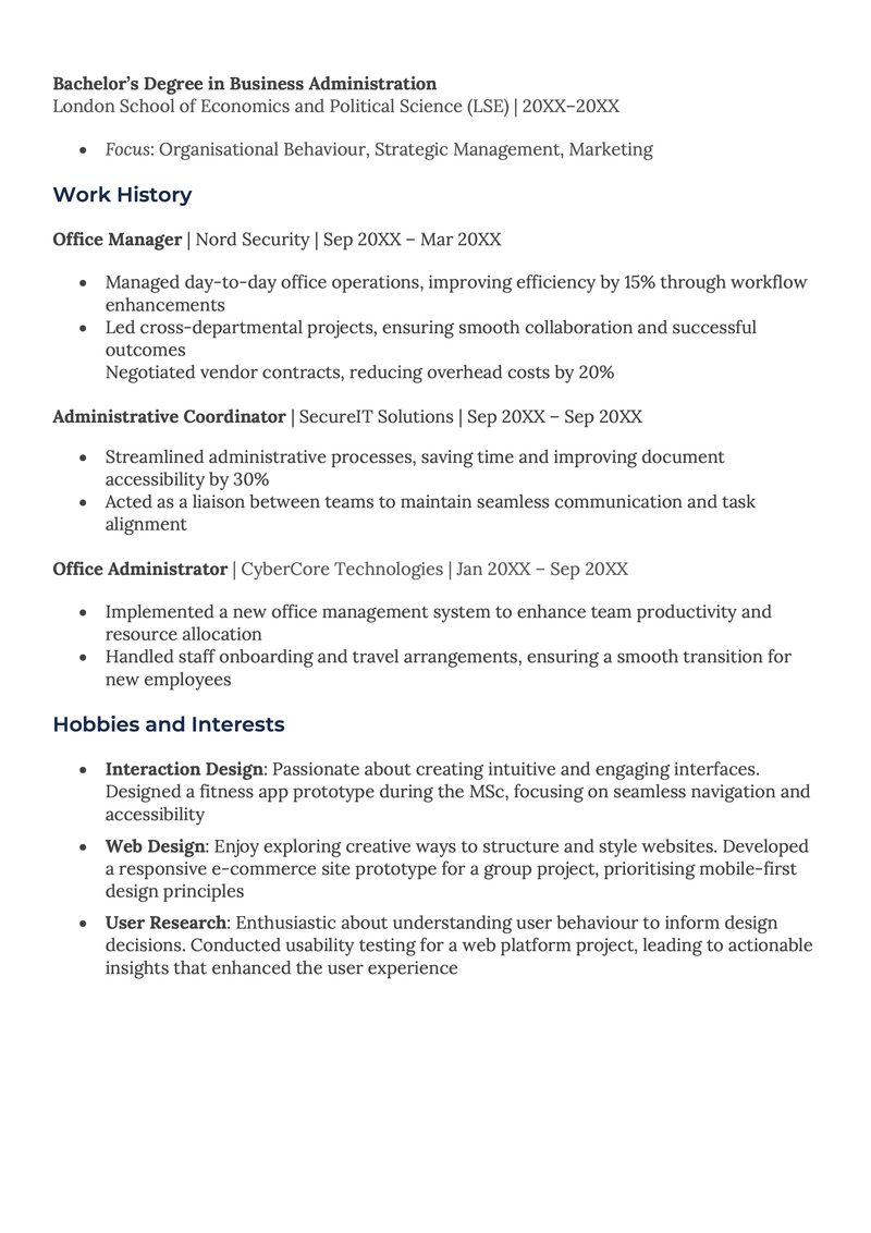 Two-Page CV Template (Free Download & Tips)