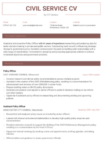 Civil Service CV - Example, Free Template, & Writing Help