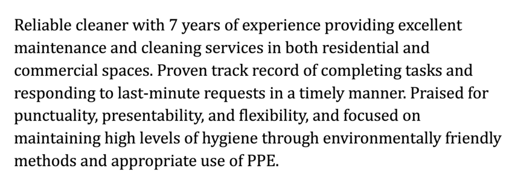 Cleaner CV - Example, Free Template, & How to Write