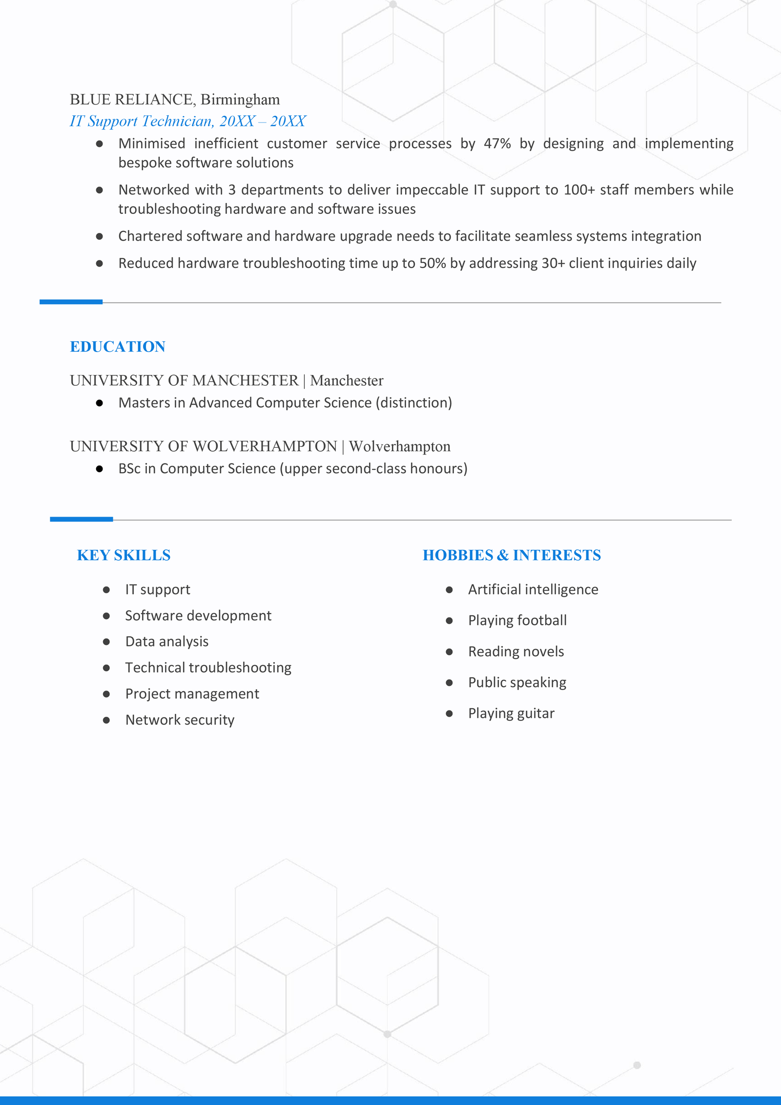 Computer Science CV - Example, Free Template, & How to Write