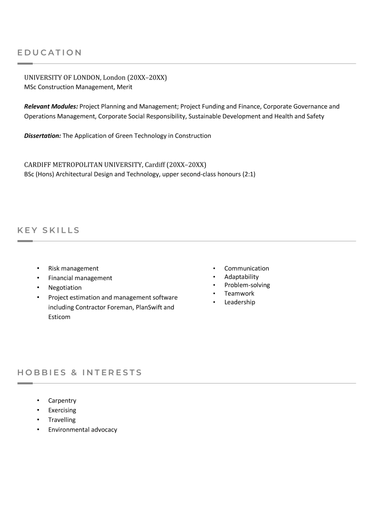 2 Construction CV Examples (Free for Download)