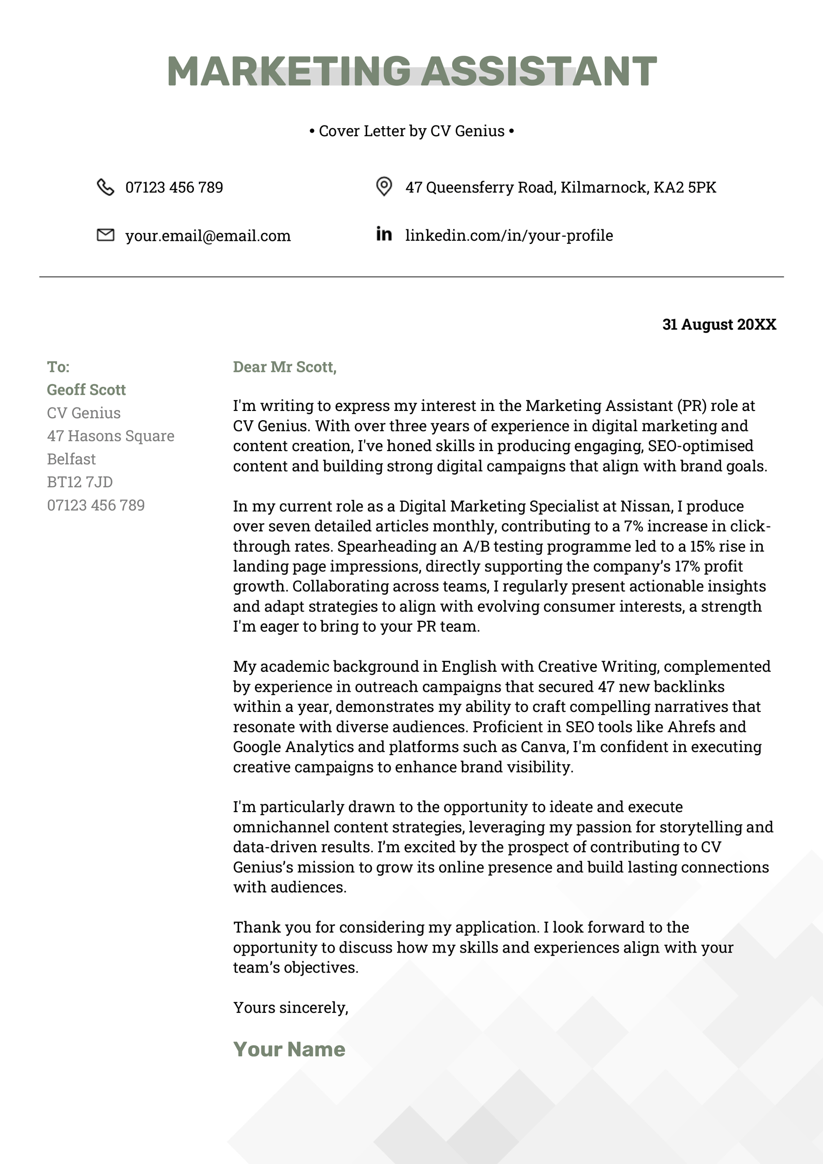 Cover Letter For A Marketing Position Support Worker Cover Letter