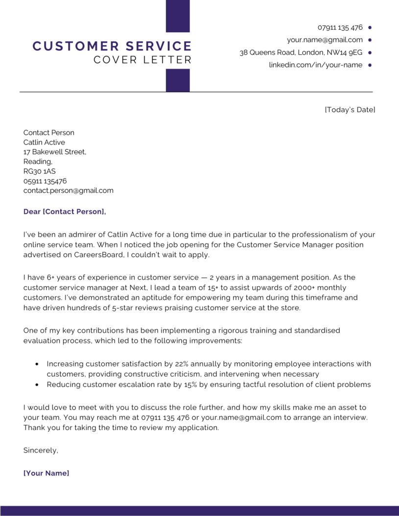 Customer Service Cover Letter: Examples & 3 Writing Tips