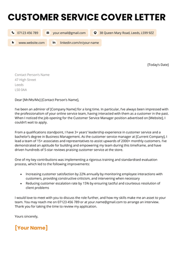 3 Customer Service Cover Letter Examples & Writing Guide