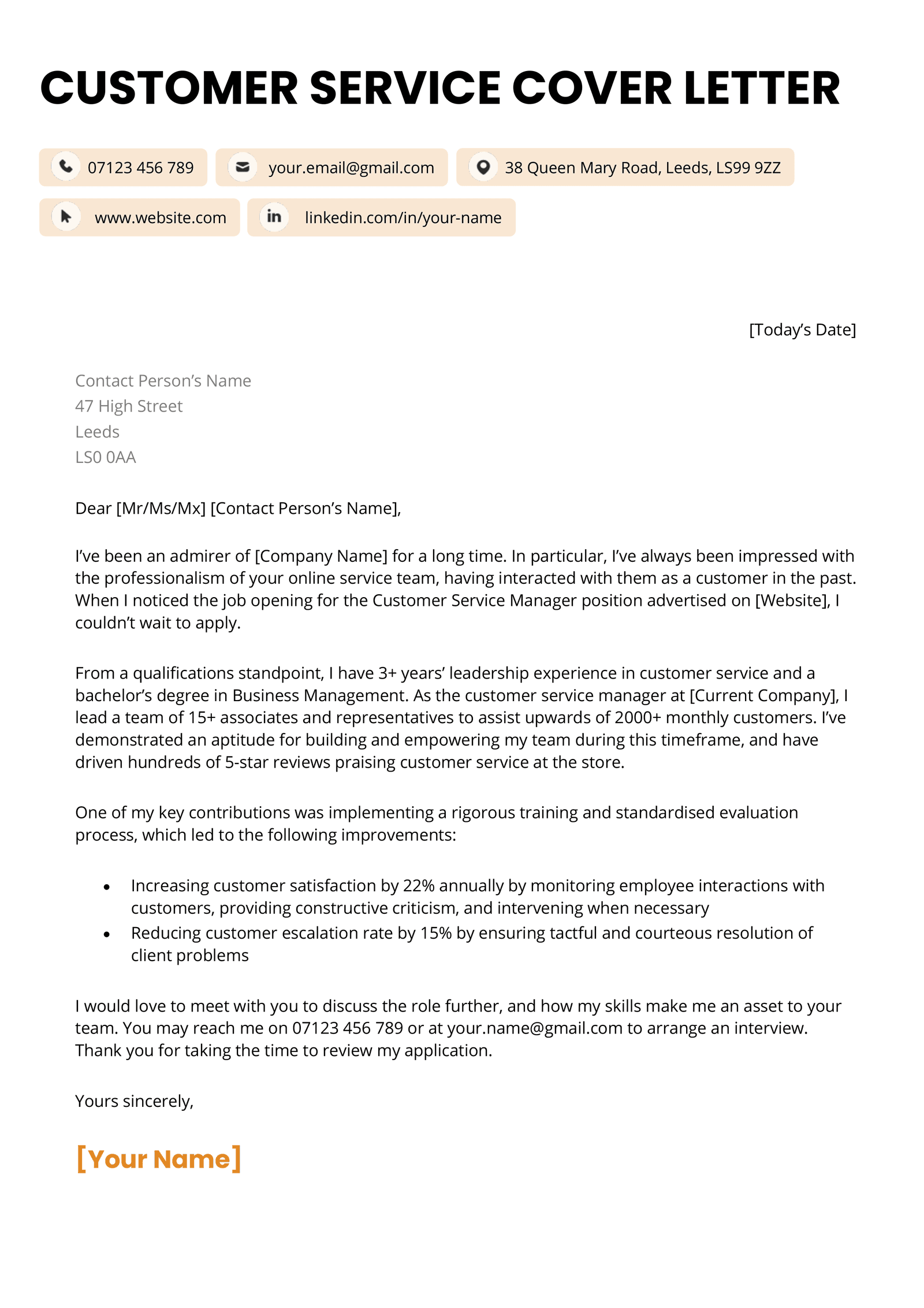 3 Customer Service Cover Letter Examples & Writing Guide