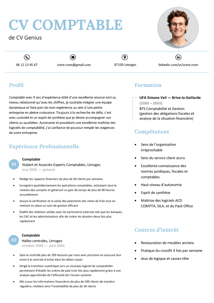 CV comptable – Exemple et modèle