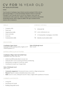 CV for a 16-year-old: Template, Examples, & How to Write