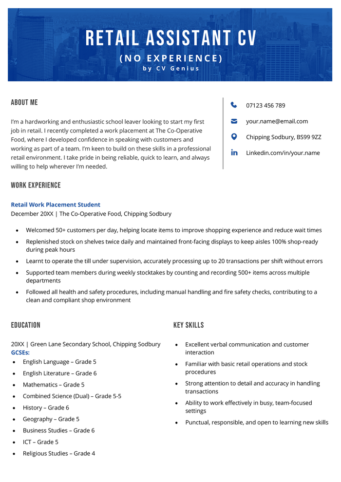 2 Free Retail Assistant CV Examples & Writing Guide