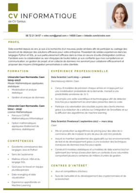 CV informatique – Modèle et exemple