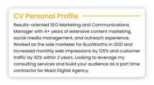 CV Personal Profile Examples + Writing Guide