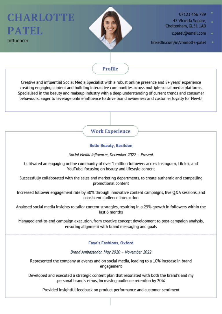 7+ CV Templates with Photos [Free Downloads]