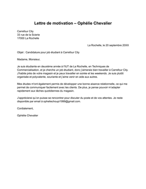Exemples lettre de motivation agent de sécurité