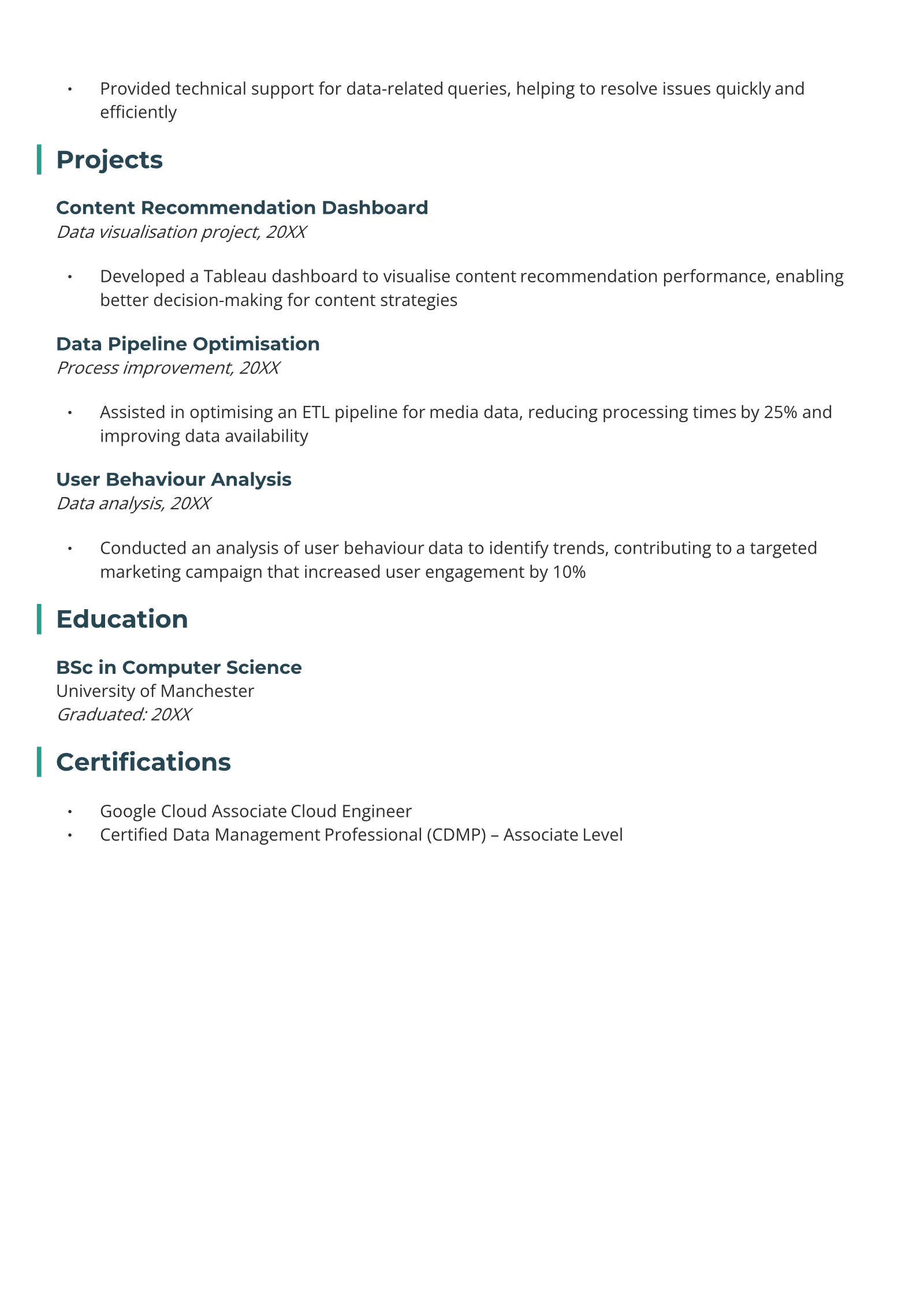 Data Engineer CV Example for 2025 | Expert Tips for Success