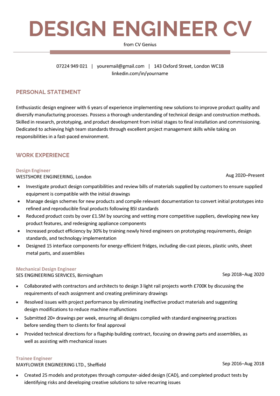 Design Engineer CV - Example & 20+ Skills to List