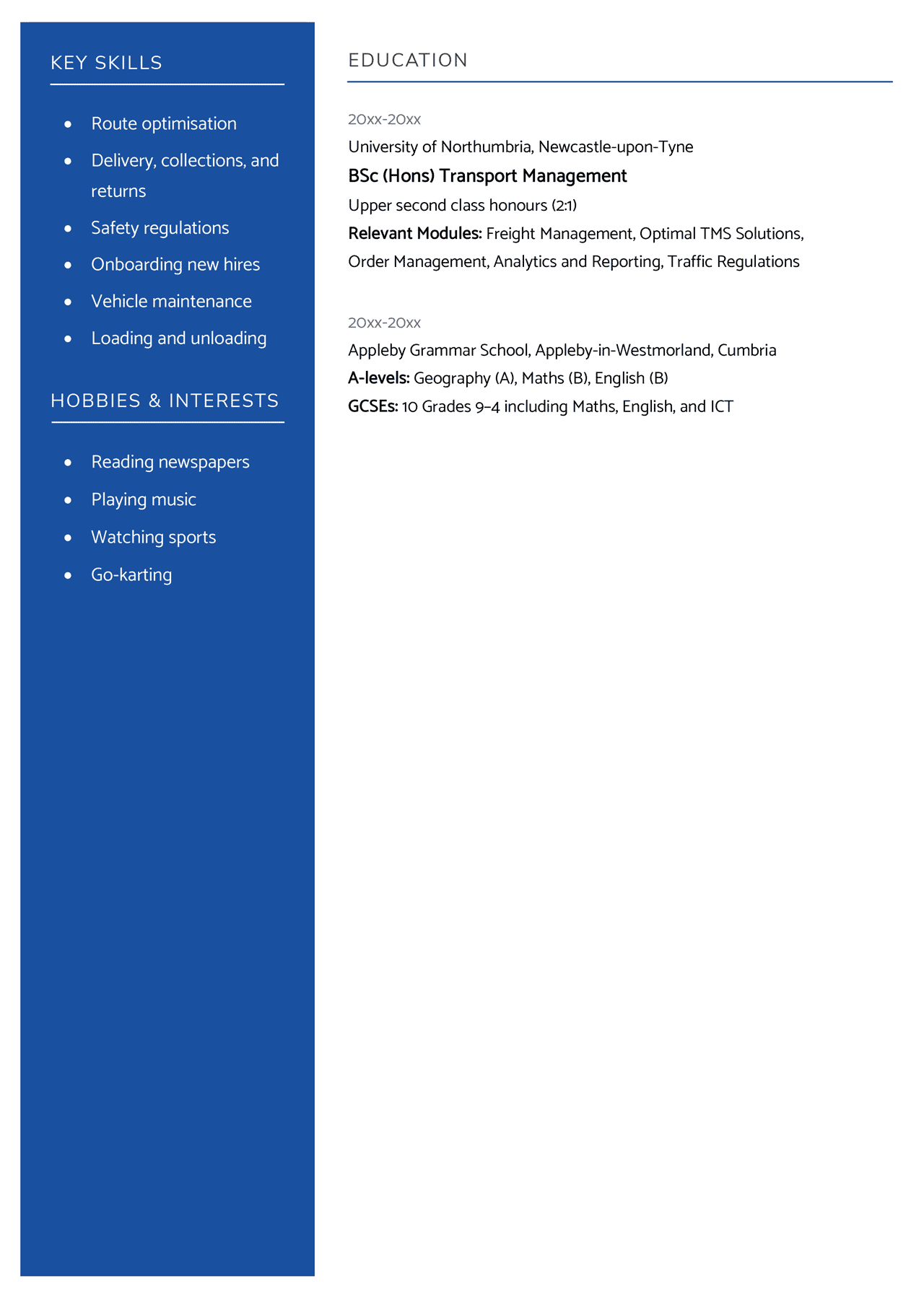 Driver CV: Examples, Template, & Writing Tips