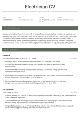 Electrician CV - Example & UK Template [Free Download]