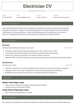 Electrician CV Example Template Writing Guide For 2025