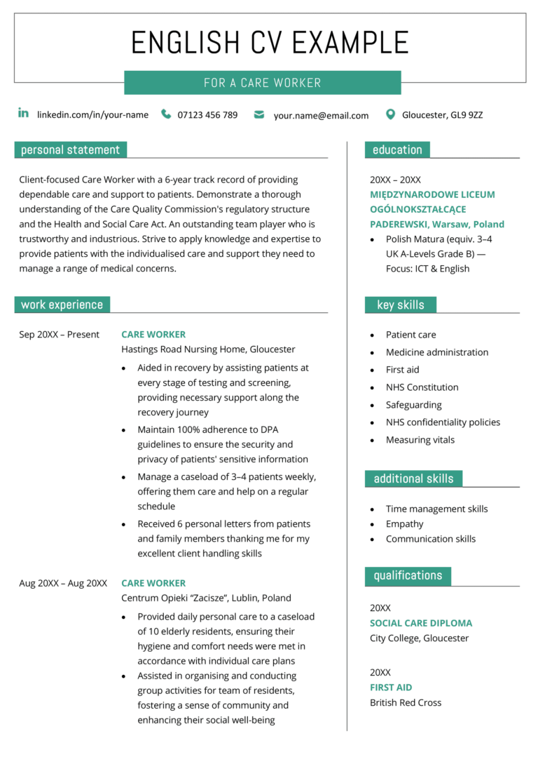 English CV Examples [+ Writing Tips]