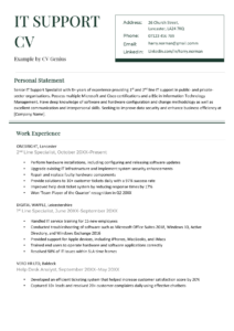 IT Support CV - Example & UK Template (Free Download)