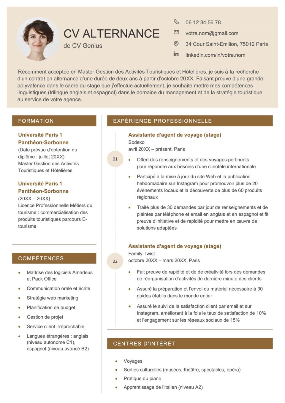 CV alternance exemple et conseils de rédaction