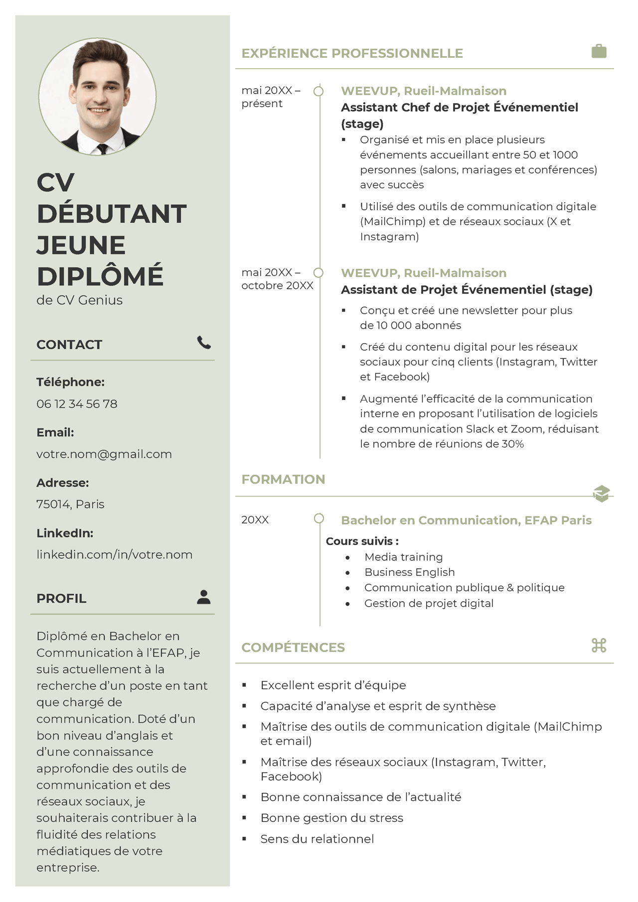 CV débutant – 3 exemples et modèles téléchargeables