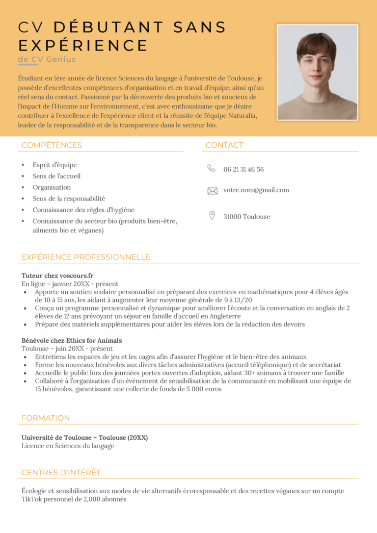 CV débutant – 3 exemples et modèles téléchargeables
