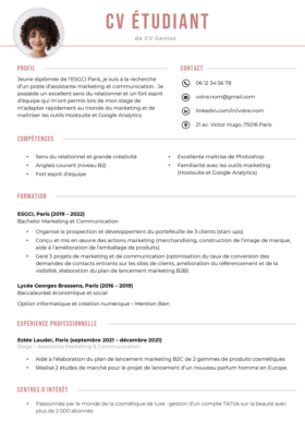 CV étudiant - Modèle et conseils de rédaction
