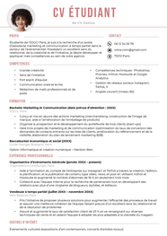 CV tudiant Exemple Et Conseils De R daction