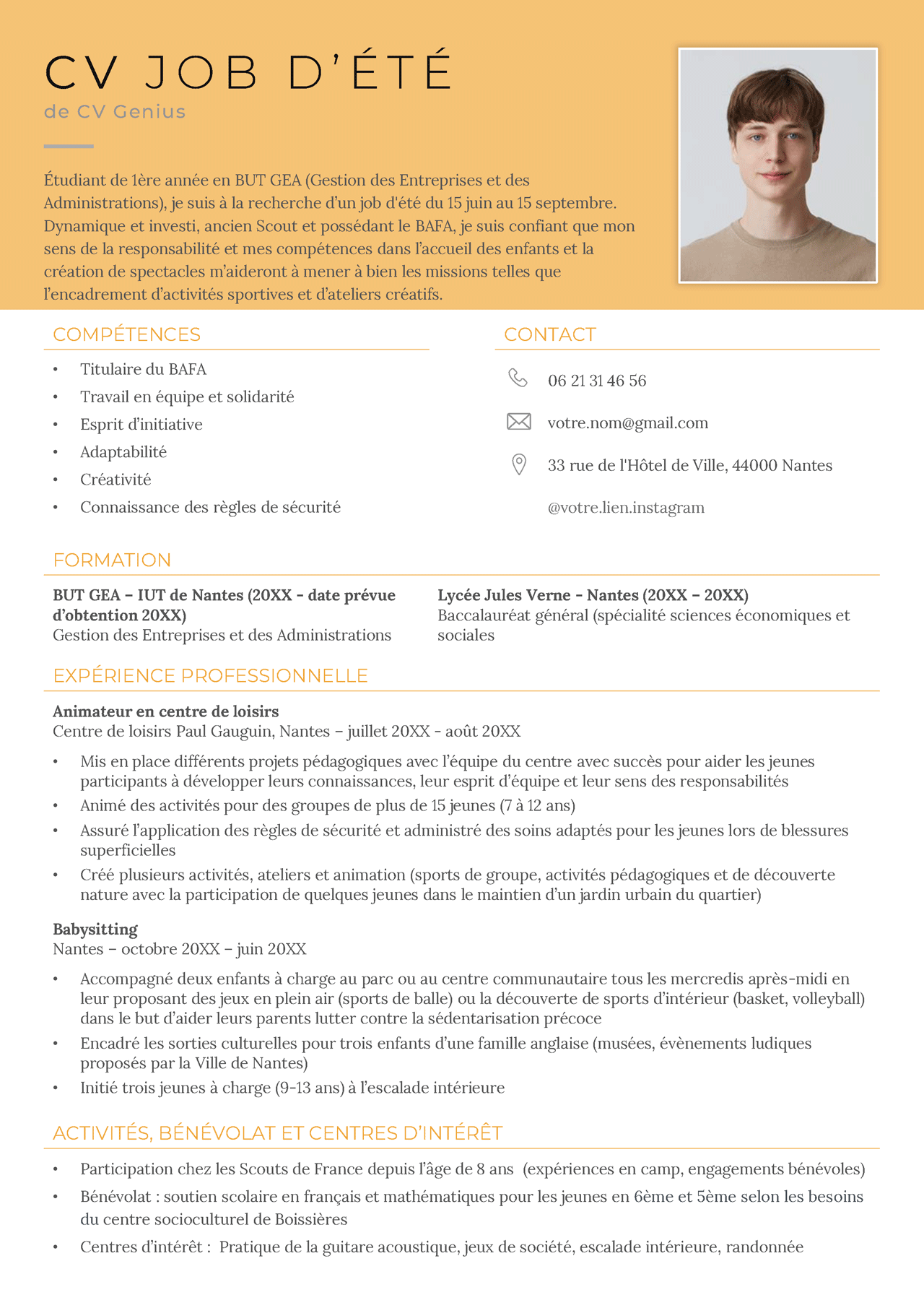 CV job d'été exemple et conseils de rédaction
