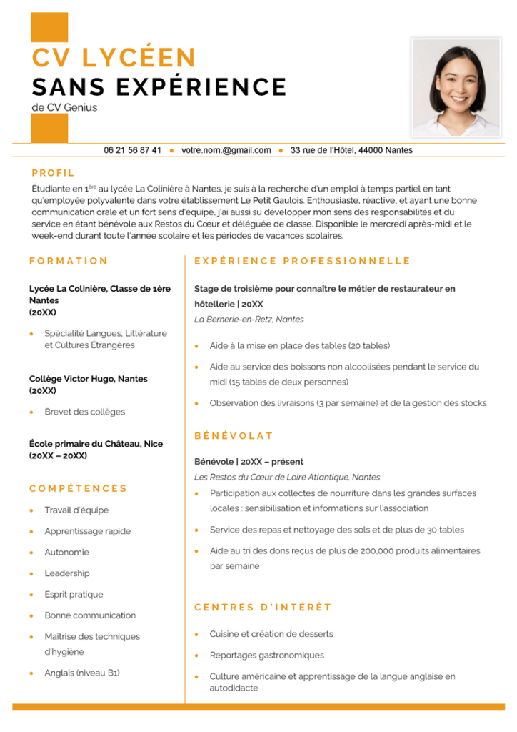 Modèle Cv Étudiant Sans Expérience Word – WVCLH