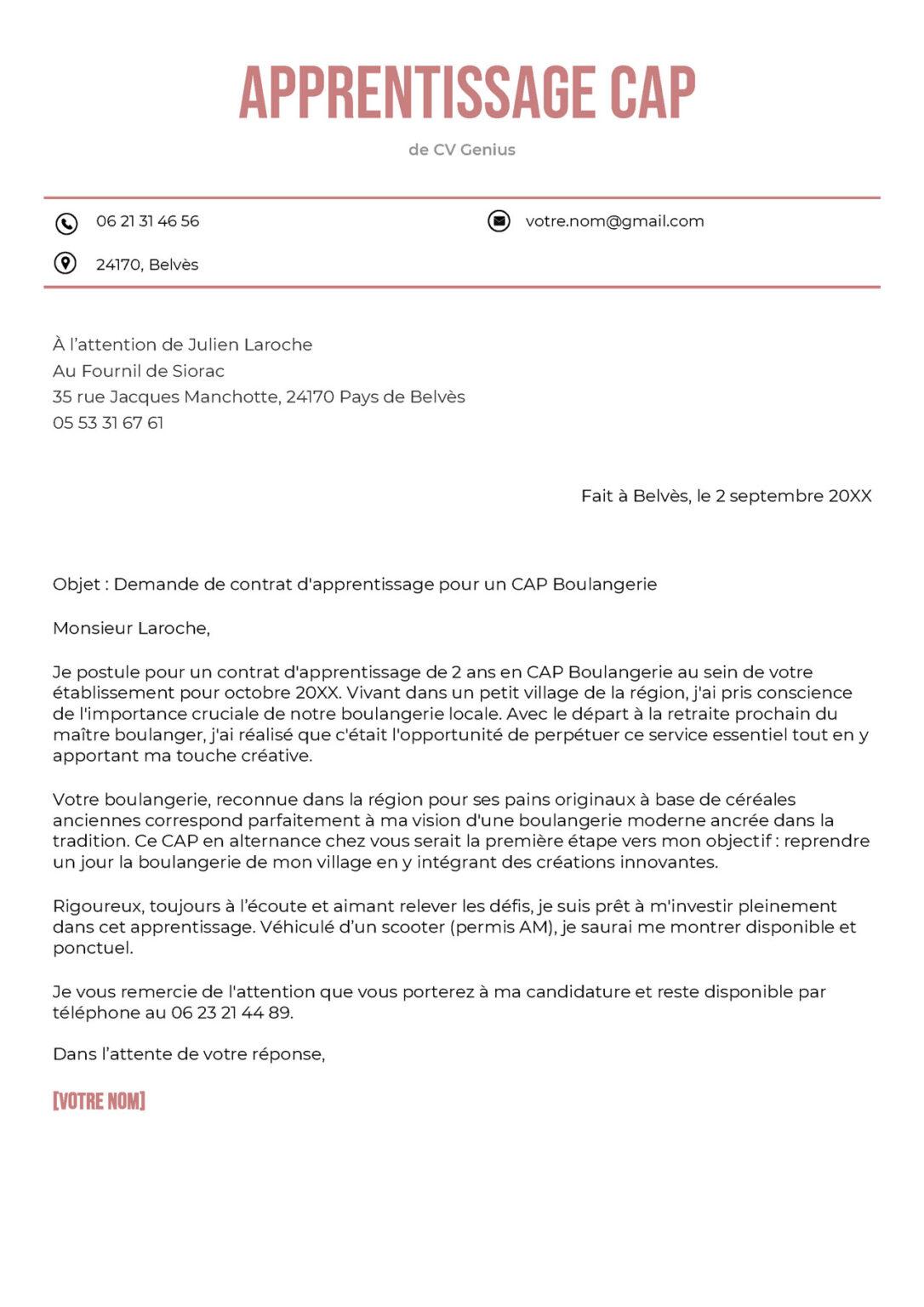 Lettre de motivation apprentissage exemple et conseils