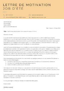 Lettre de motivation job d’été - modèle et conseils